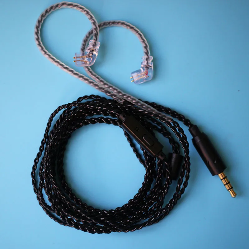 Upgrade-Cable-0-75mm-2-pin-Earphone-Headset-Line-Wire-with-mic-for-trn ...