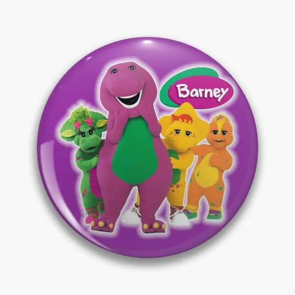 Barney The Dinosaur And Friends Customizable Soft Button Pin Cute Metal ...