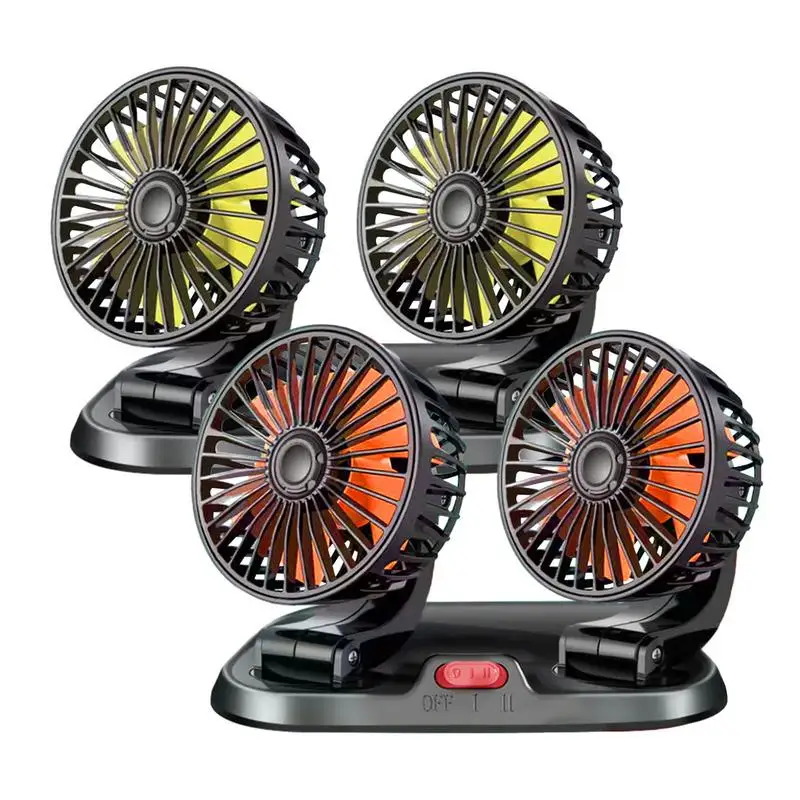 Auto-360-Degrees-Rotatable-Dual-Head-12V-24V-Adjustable-Vehicle-Fan-Car ...