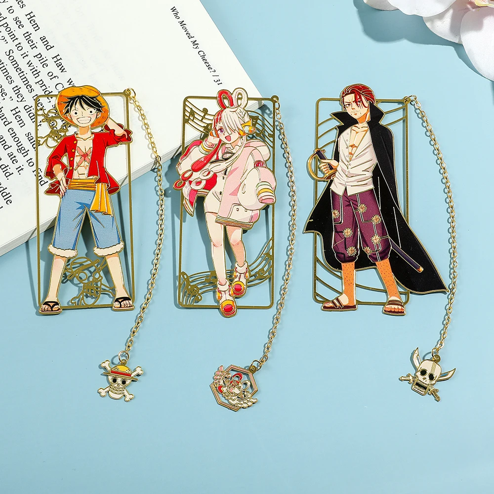 Anime-Metal-de-bronze-Bookmark-para-Book-Lover-Luffy-Shanks-Uta ...