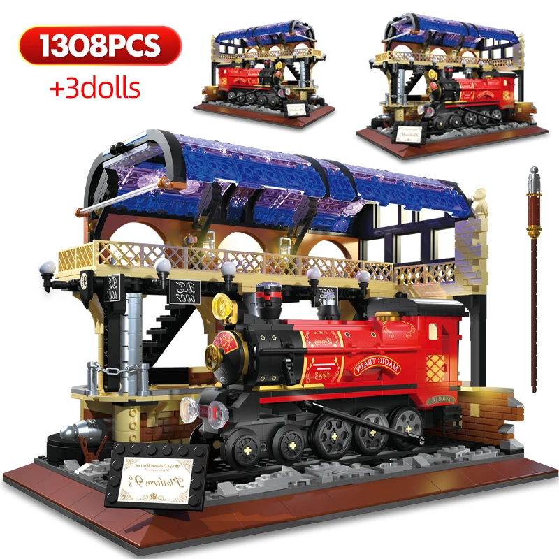 1308Pcs-City-Magic-Railway-Station-Platform-Train-Stage-Mini-Building ...