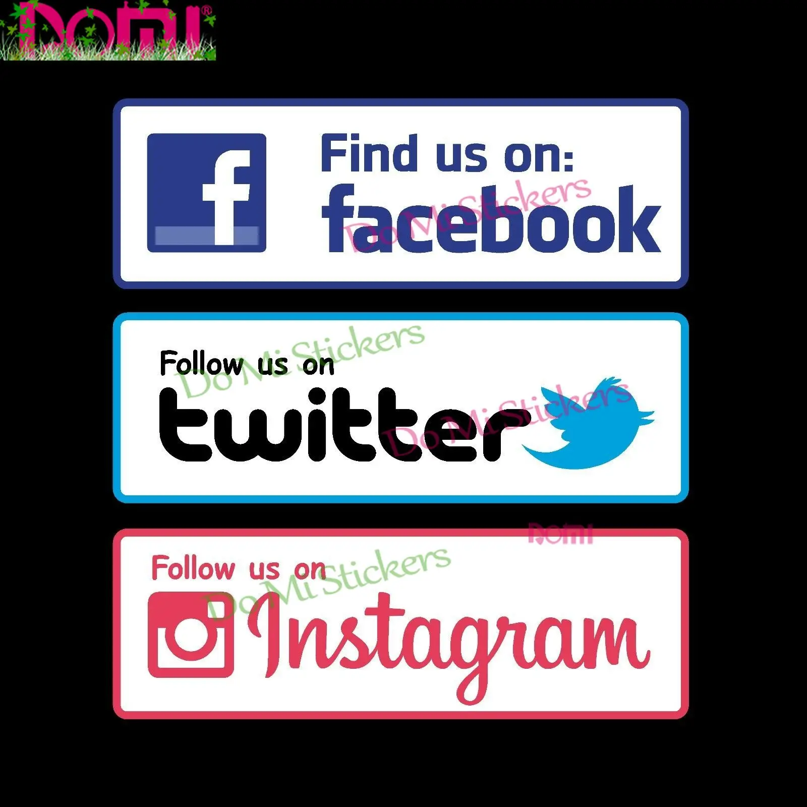 Facebook Twitter Instagram Icons Vertical