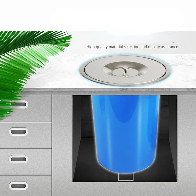 Stainless-Steel-Built-in-Countertop-Trash-Bin-Home-Kitchen-Hotel ...