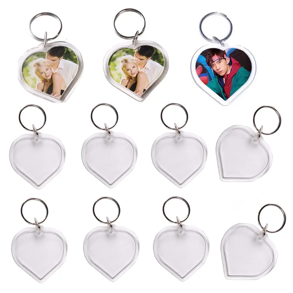 10Pcs-Heart-Clear-Acrylic-Custom-Personalised-Insert-Photo-Picture ...