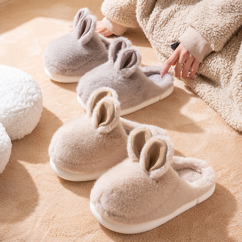 Fluffy Slippers Women House Cute Cartoon Casual Winter Designer Shoes ...