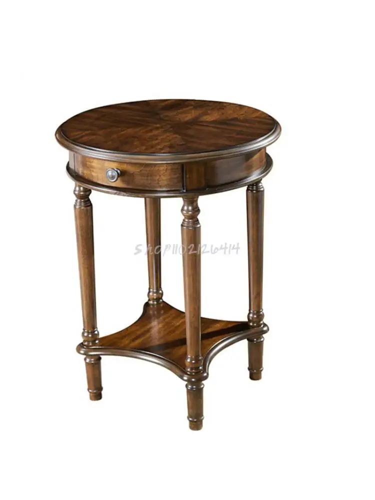 American-Solid-Wood-Medieval-Coffee-Table-Bedside-Table-Simple-Sofa ...