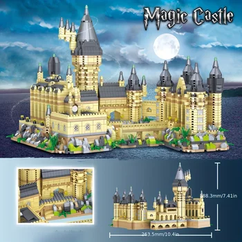 900PCS Creative Diamond Bricks Hogwarts Castle Magic College Building ...