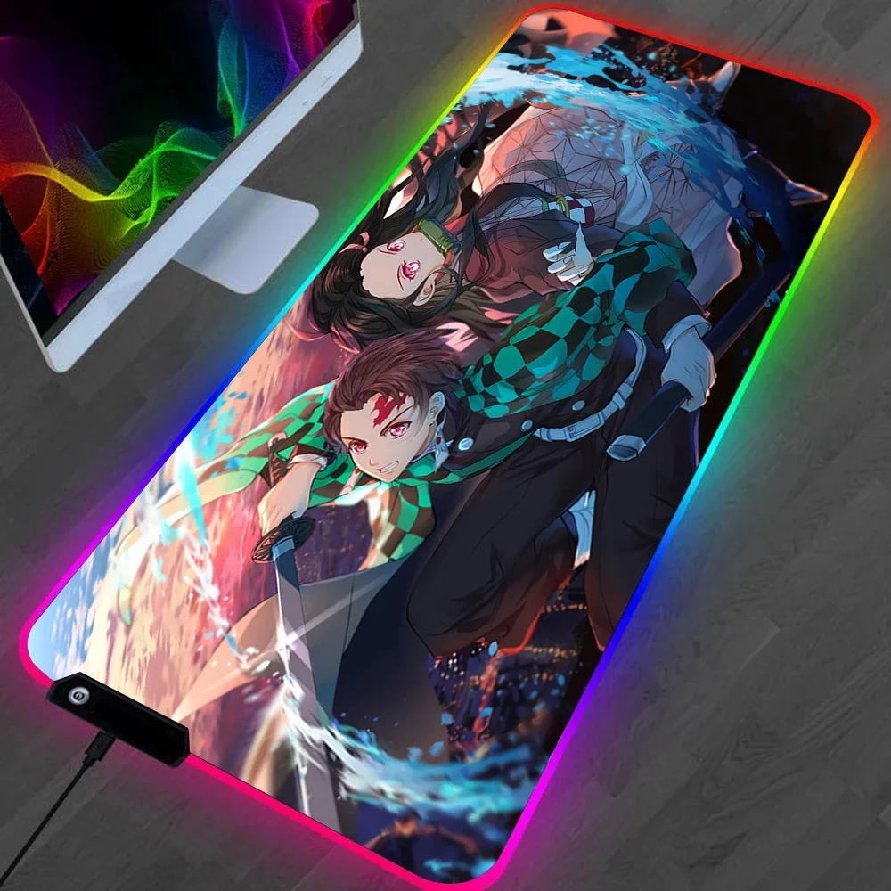 Demon-Slayer-Tanjiro-Kamado-LED-Gaming-Mousepads-Large-Desk-Mat-PC ...