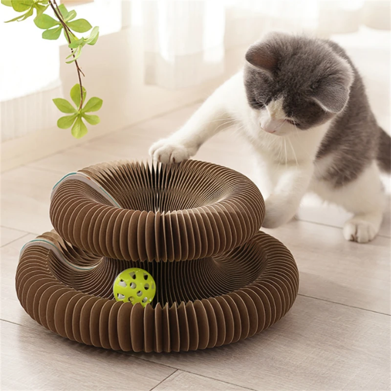 Organ Board Magic Cat Scratch Corrugated Cat Toy with Ball Cat Grinding ...