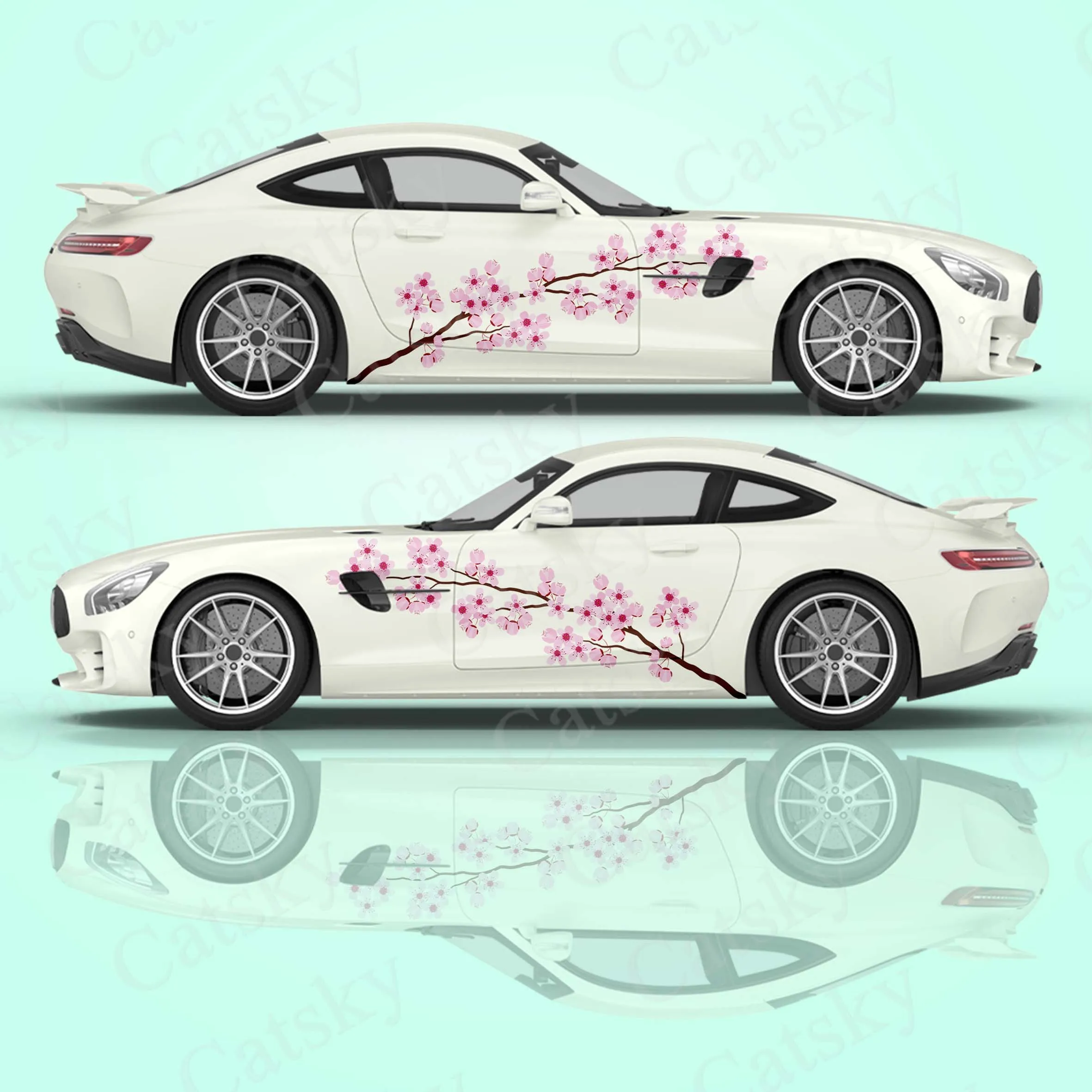 Japanese-Cherry-Blossoms-2pcs-Car-Sticker-for-Universal-Large-Car ...