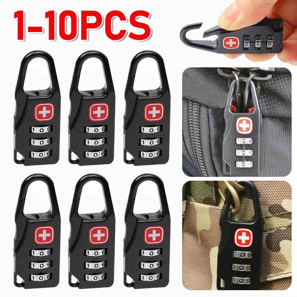 1-10PCS-Portable-Alloy-Lock-Padlock-Outdoor-Travel-Luggage-Zipper ...