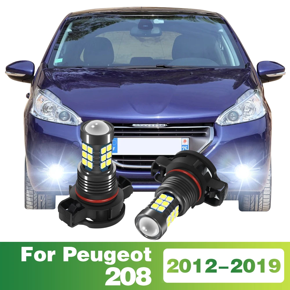 2Pcs LED Lamp Car Front Fog Light For Peugeot 208 2012 2013 2014 2015 ...