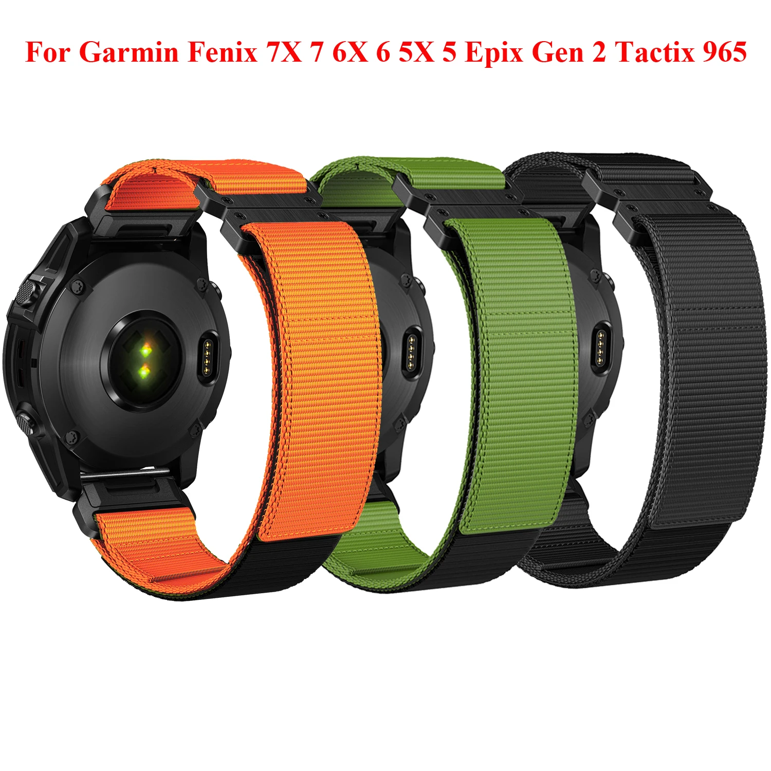 22mm 26mm Nylon Quick Fit Straps for Garmin Fenix 7X 7 Pro Fenix 6X 6 ...