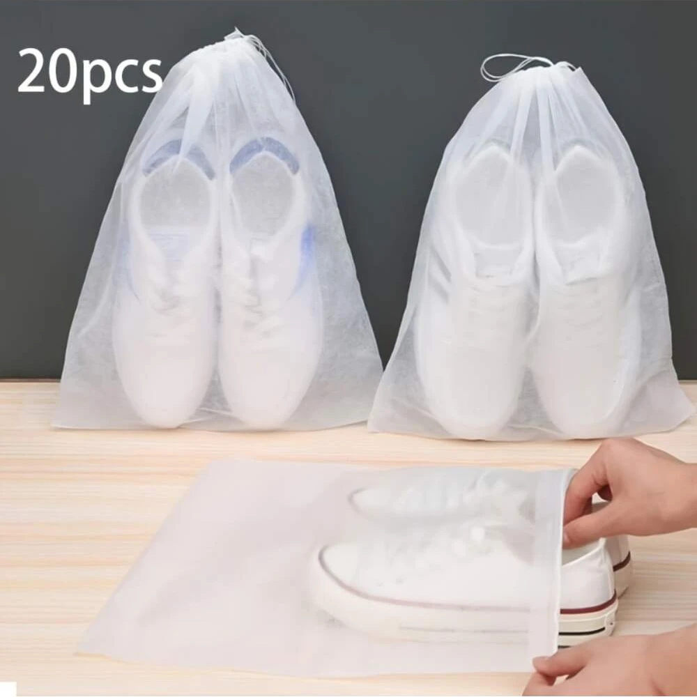 Portable Shoe Dust Covers Non-Woven Fabric Drawstring Travel Storage ...