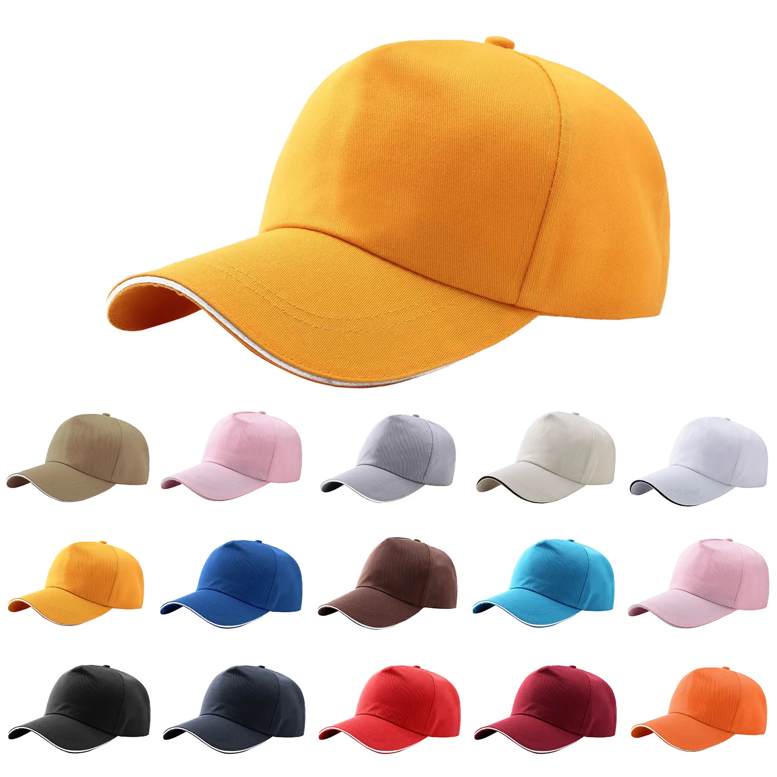 Men-Women-Multiple-Colour-Baseball-Cap-Peaked-Cap-Solid-Color ...