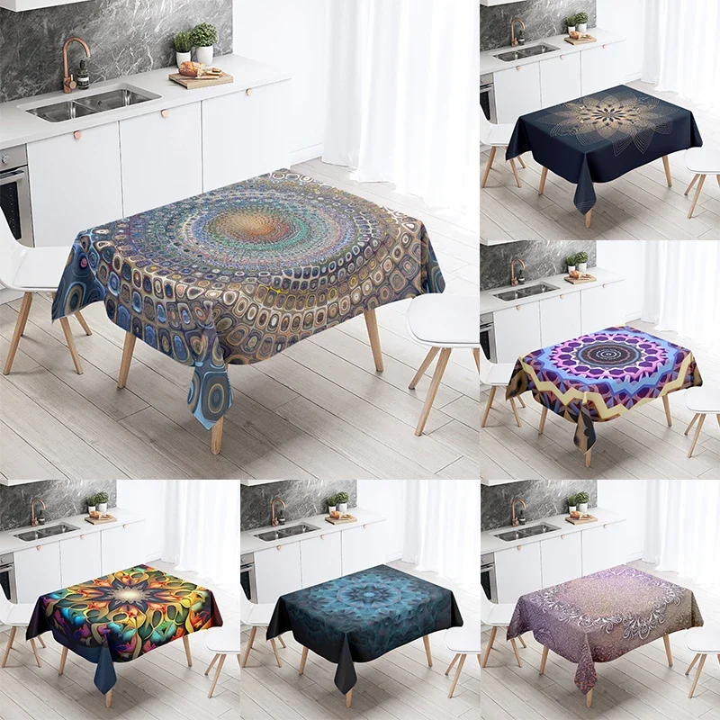 Psychedelic Geometric Mandala Tablecloth Wedding Decoration Restaurant ...