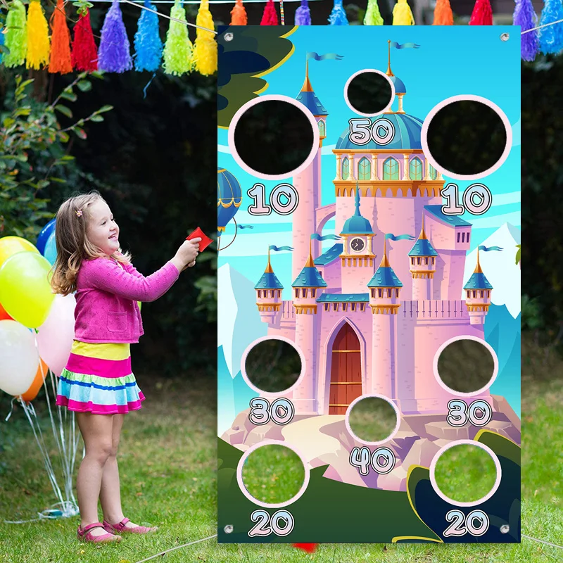 Disney Princess Castle Bean Bag Toss Game Birthday Party Supplies Pink ...