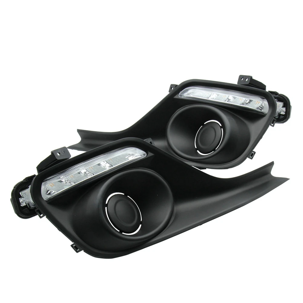2Pcs-Car-LED-DRL-Daytime-Running-Lights-with-Amber-Turning-Signal-Fog ...