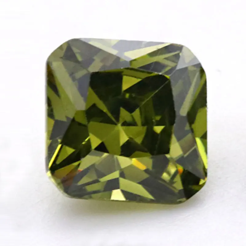 Sale-3-3-15-15mm-5A-Olive-Green-Color-Synthetic-Cubic-Zirconia-Stone ...