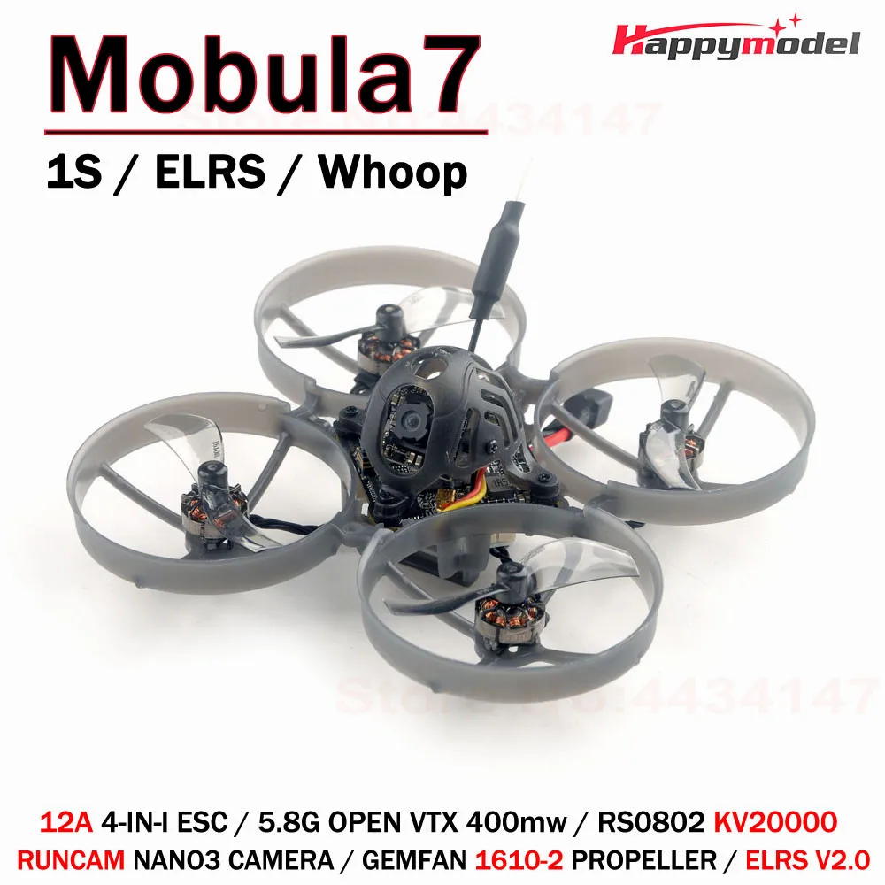 HappyModel Mobula7 1S X12 5in 1 AIO FC ELRS V2.0 BLHELIS 12A OPENVTX ...