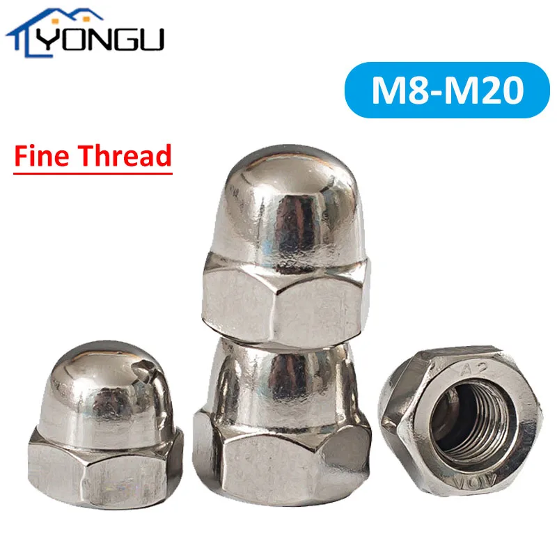 Fine-Pitch-Thread-Acorn-Cap-Nut-M8-M10-M12-M14-M16-M20-304-Stainless ...