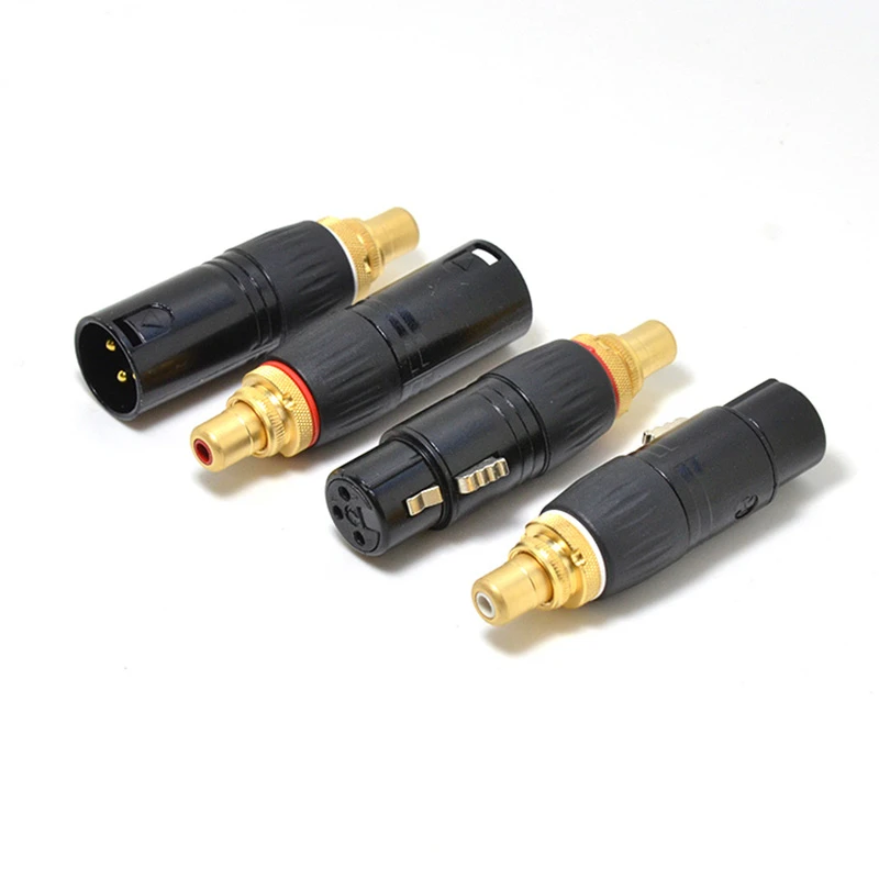 HiFi Audio Connector RCA To XLR Male Female Plug Gold Plated Connector ...