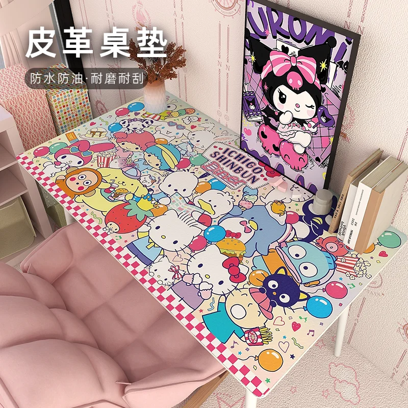Anime-Periphery-Cartoon-Cute-Hello-Kitty-Leather-Table-Mat-Waterproof ...