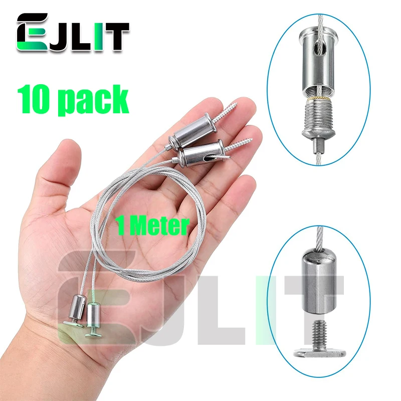 10pcs Adjustable Light Suspension Cables Kit Steel Hanging Chains Lamp ...
