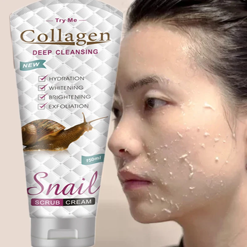 Snail Scrub Cream Exfoliating Gel Body Skin Deep Cleansing Acne Removal ...