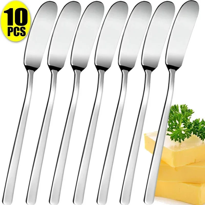 Stainless Steel Butter Knives Cheese Spreader Long Handle Dessert Knife ...