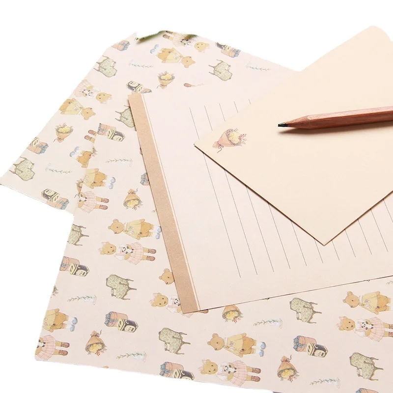 6PCS-Brief-Papers-3PCS-Umschl-ge-S-e-Brief-Papier-Umschlag-Gesetzt ...