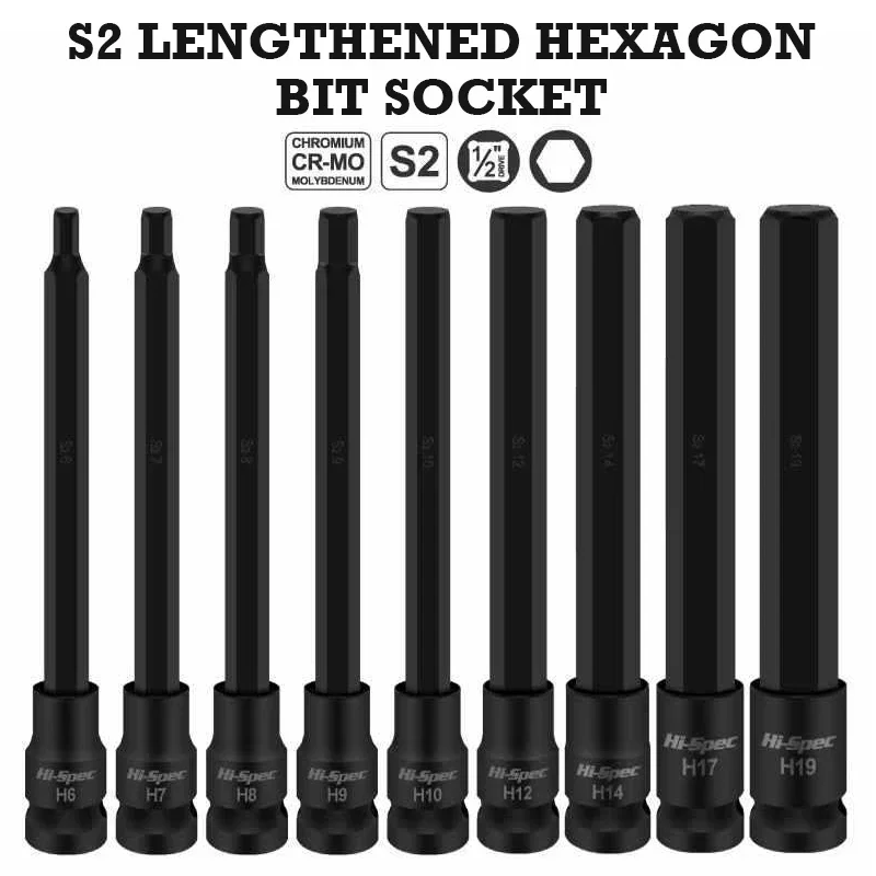 S2-Hexagonal-Screwdriver-Sleeve-Lengthen-Hex-Socket-Sleeve-Bit-Nut ...