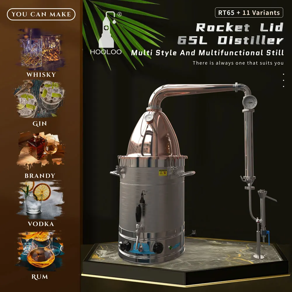 HOOLOO Rocket65 Distiller Small Commercial Stills Alcohol Brewing DIY ...