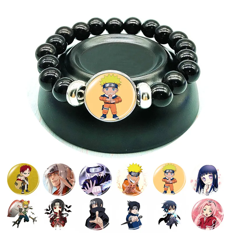 Naruto Jewel Beaded Bracelet Anime Cartoon Cosplay Wristband Uchiha ...