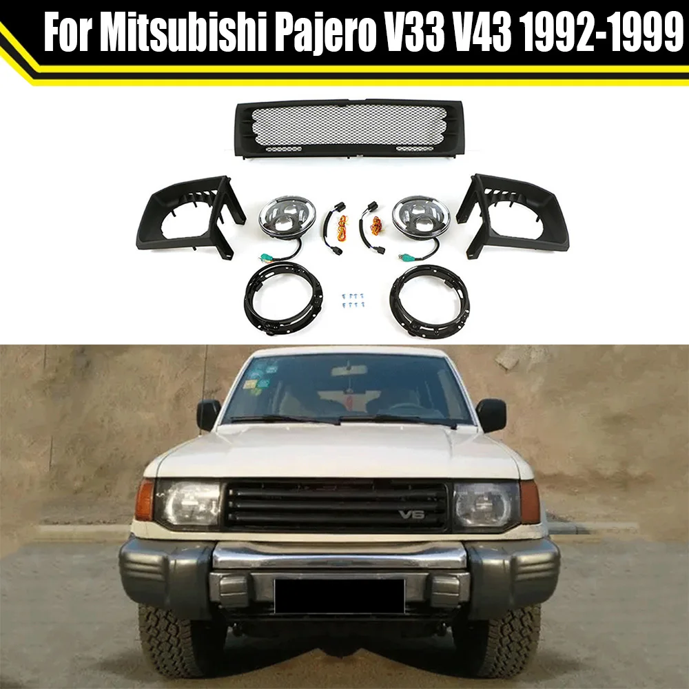 Rejilla-de-parachoques-para-radiador-de-coche-cubierta-Exterior-de-estilo-para-Mitsubishi-Pajero ...