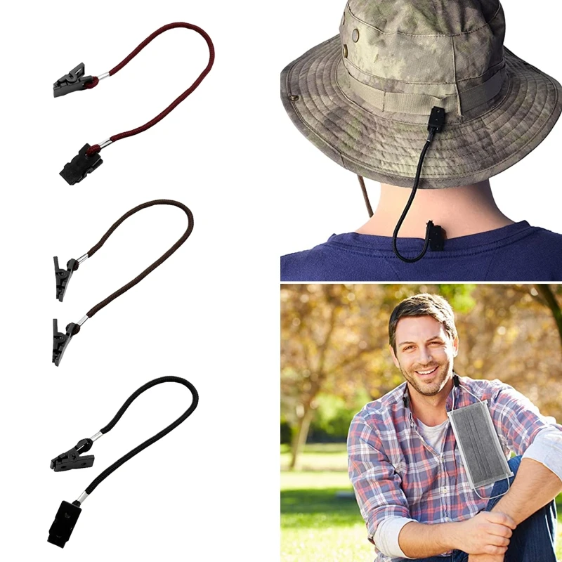 6Pcs-Outdoor-Anti-lost-Cap-Retainer-Hat-Shirt-Clips-Lanyard-Cord-Rope ...