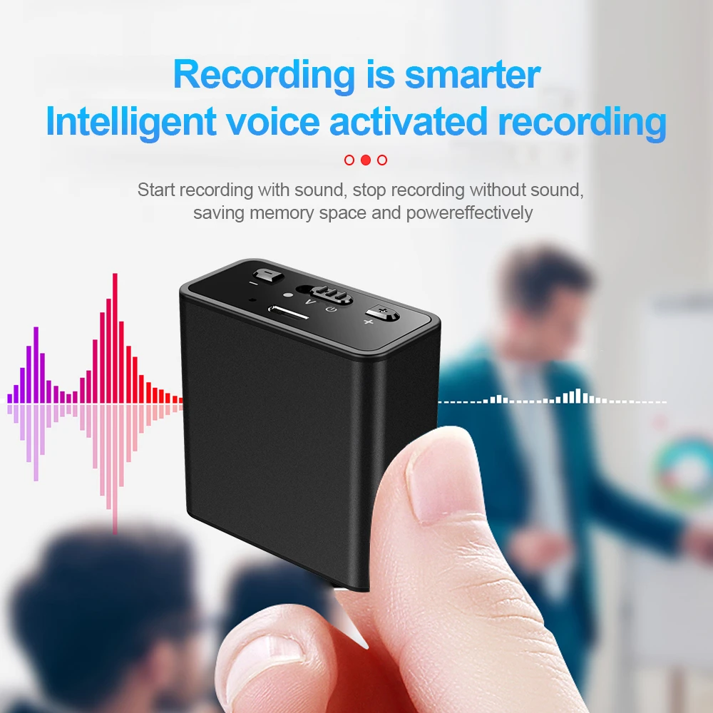 200Hours Magnetic Mini Voice Recorder Small Activated Dictaphone Espia ...