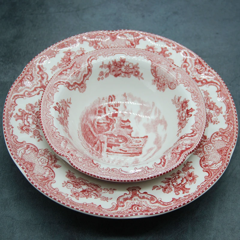 European-Style-The-Old-Britain-Castles-Pink-Dinner-Set-Dinner-Ceramic ...