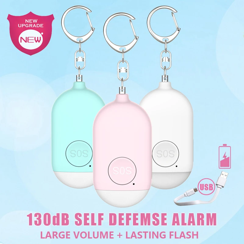 Outdoor-Women-Personal-SOS-Self-Defense-Alarm-Girl-Rechargeable-130dB ...