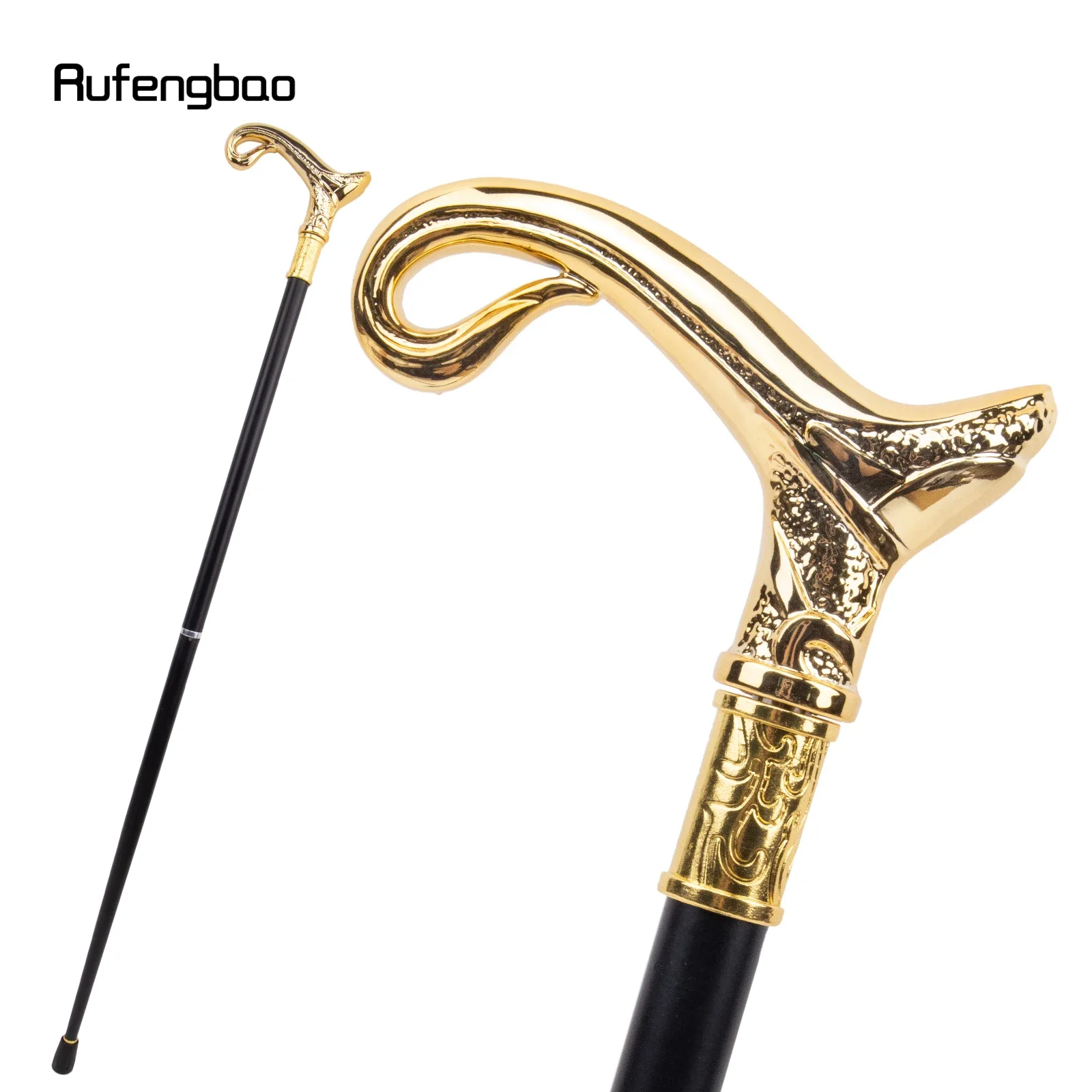 Golden-Luxury-Curve-Line-Type-Walking-Cane-Fashion-Decorative-Walking ...