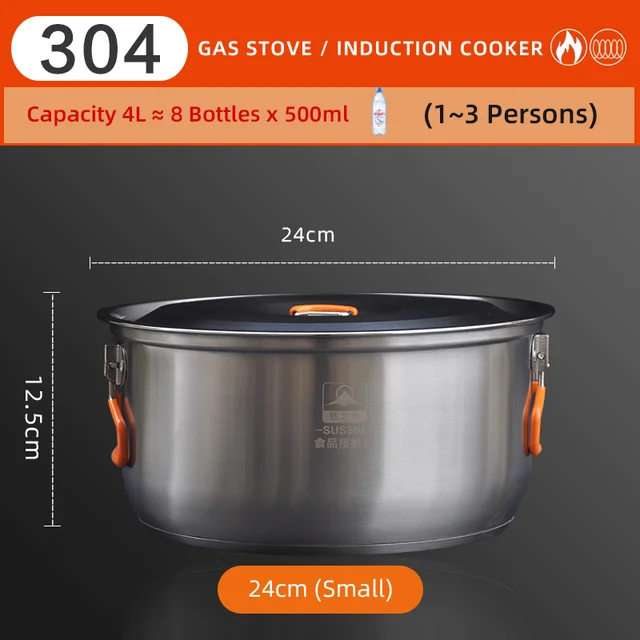 WILD JOURNEY CAMPING COOKWARE POT SET PORTABLE OUTDOOR TABLEWARE PICNIC ...