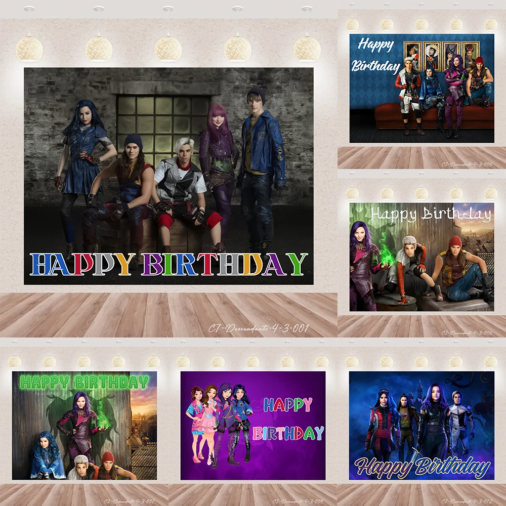 Comedy-Descendants-Theme-Birthday-Party-Vinyl-Background-Baby-Shower ...