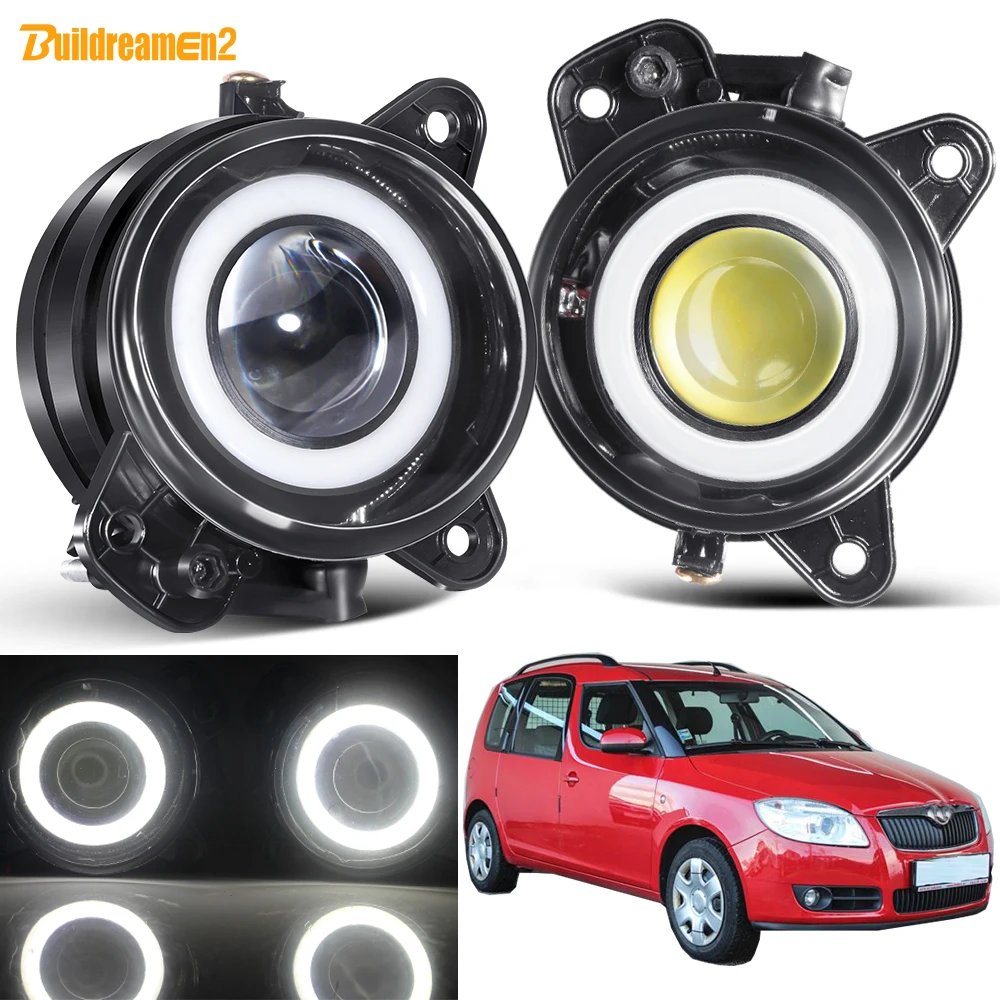 2 Pcs Angel Eye Fog Light Assembly DRL 30W Car LED COB Fog Daytime ...