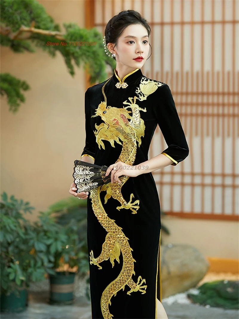 2024-chinese-improved-dress-traditional-qipao-dress-national-dragon ...
