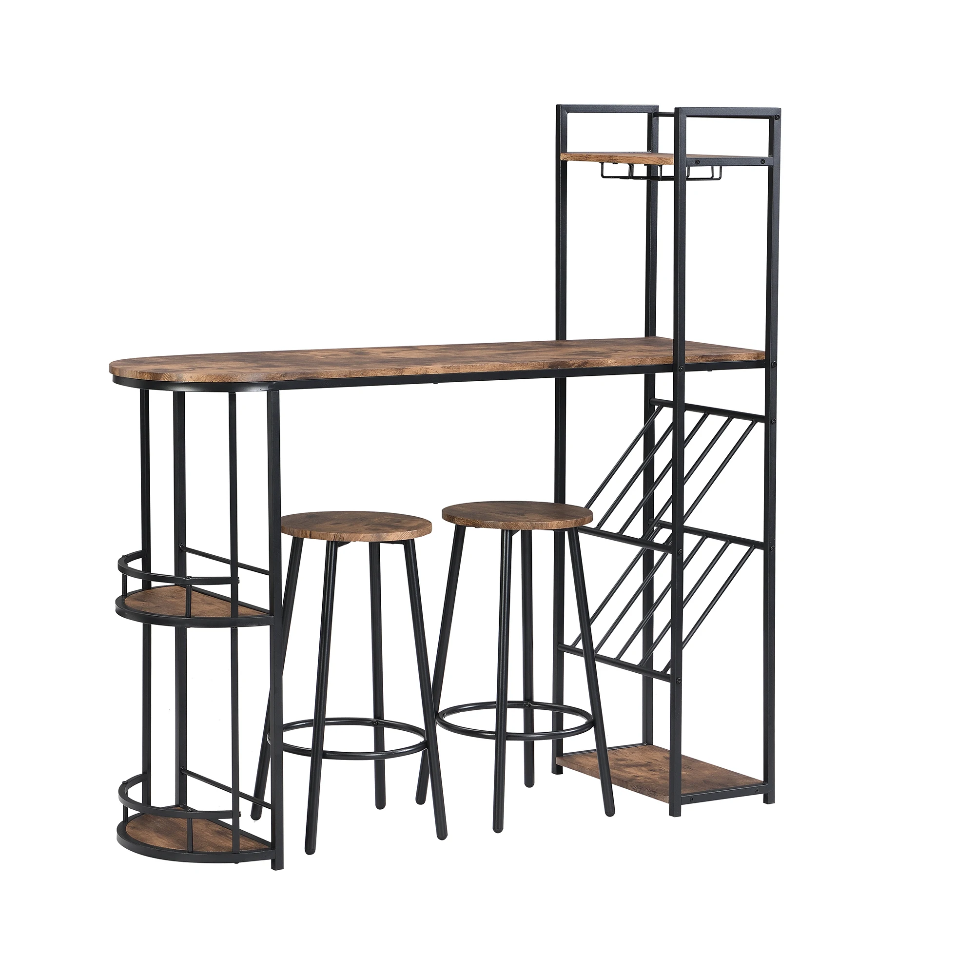 Industrial-Bar-Table-Set-with-2-Chairs-Counter-Height-Kitchen-Dining ...