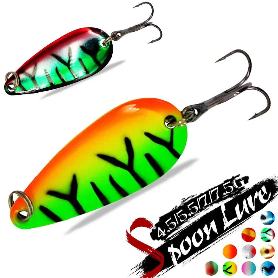 1Pcs 4.5/5.5/7/7.5g Metal Rotating Spoon Spinner Noise Sequin ...