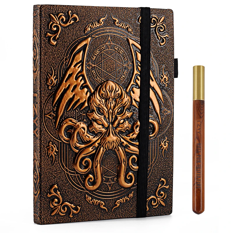 Dnd Campaign Journal With 3d Cthulhu Embossed Leather Cover - 200 Blank ...