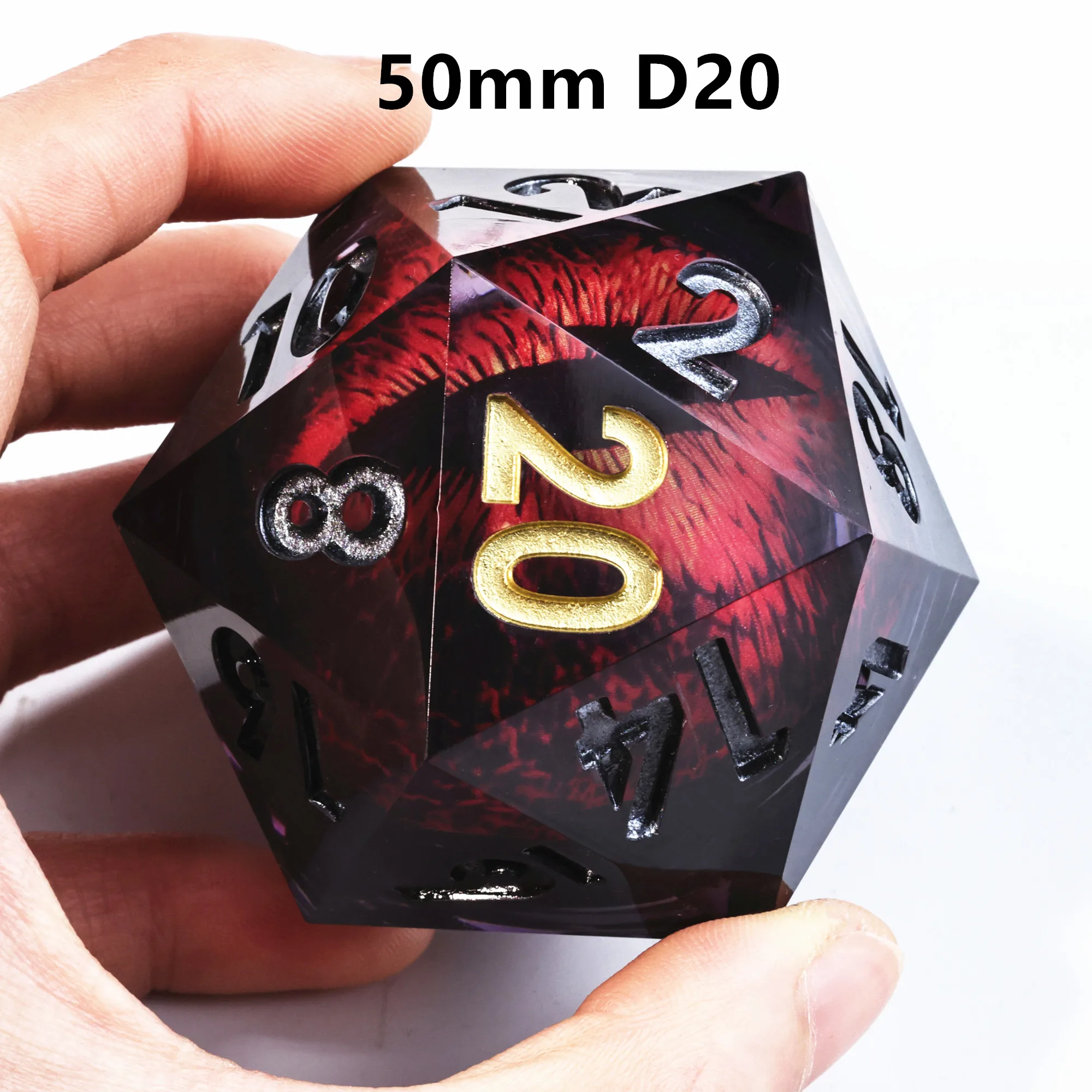 MINI-PLANET-50mm-D20-Dragon-Eye-Dice-DND-D20-Dice-With-Sharp-Edges-For ...