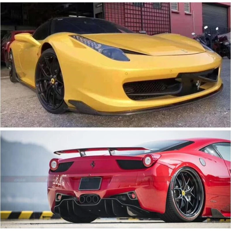 For Ferrari 458 High Quality REAL Carbon Fiber Front Lip Splitters Rear ...