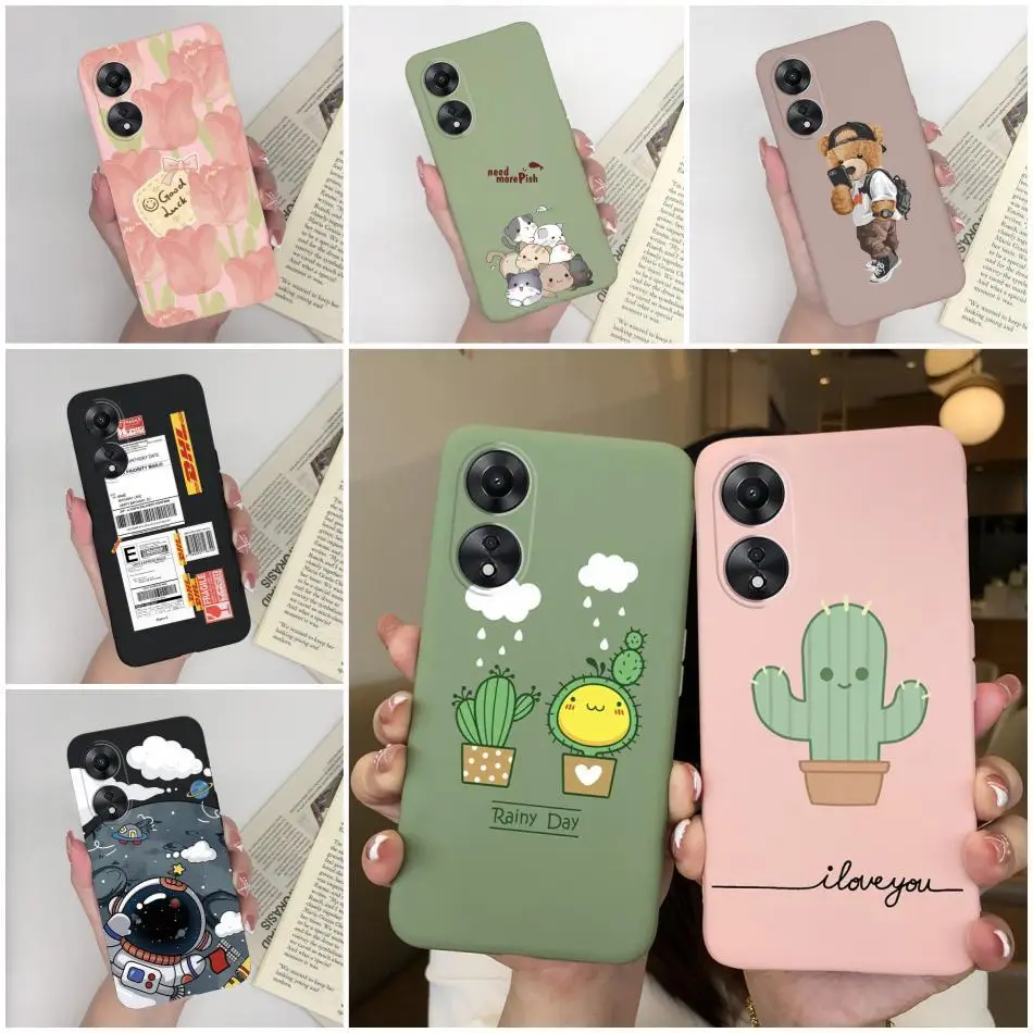 For-Oppo-A58-A78-5G-Case-Astronaut-Painted-Soft-Silicone-Shockproof ...